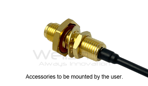 IPEX MHF to 1.37(BK) to SMA(F) bh. front mount wOring, L=VARY, 9GHz ...