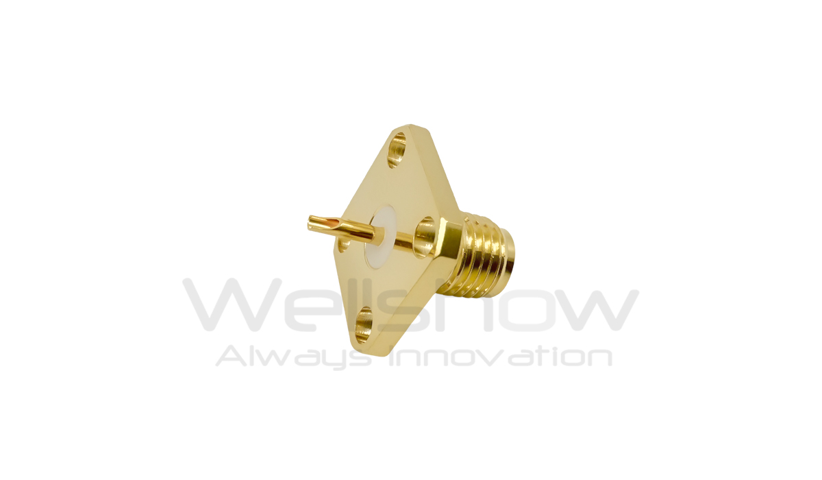 SMA Jack(Female) Straight, 4-Hole Panel Mount, Solder Cup, 50ohm, 6GHz ...