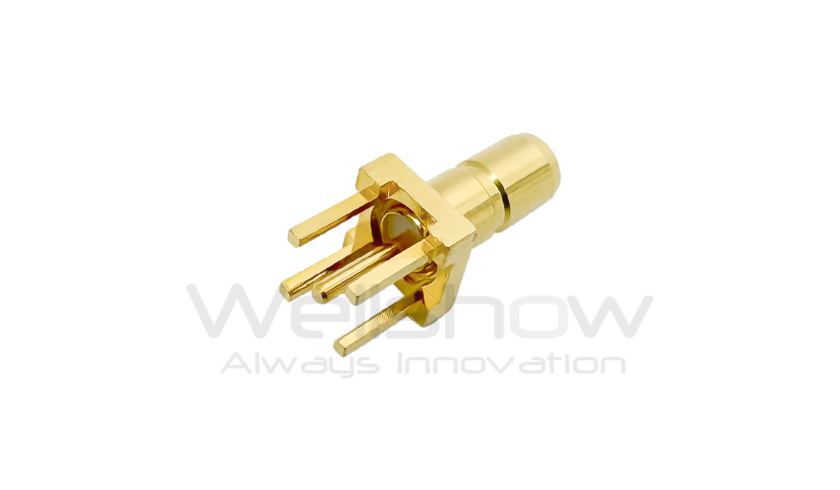 SSMB Jack(Female) Straight PCB Through Hole, 50ohm, 4GHz, Leg Length 3 ...
